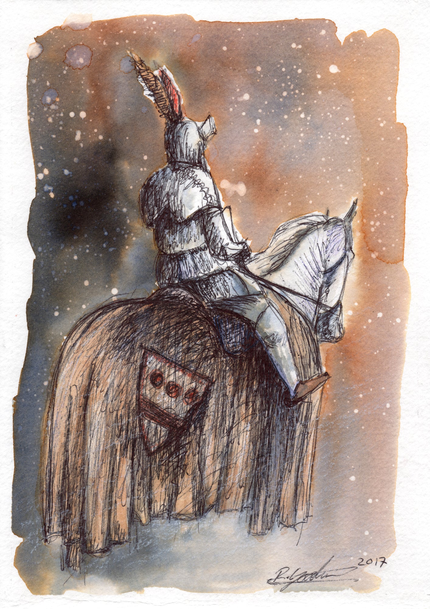 Snowy Knight - Original – Roxanne Gooderham - Fine Artist